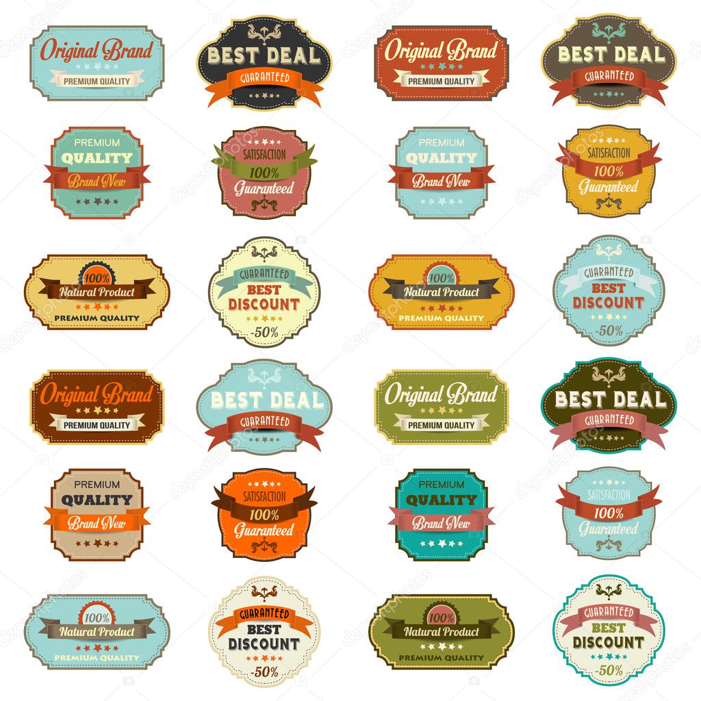 Set of vintage retro labels Stock Illustration by ©ClaudiaBalasoiu ...