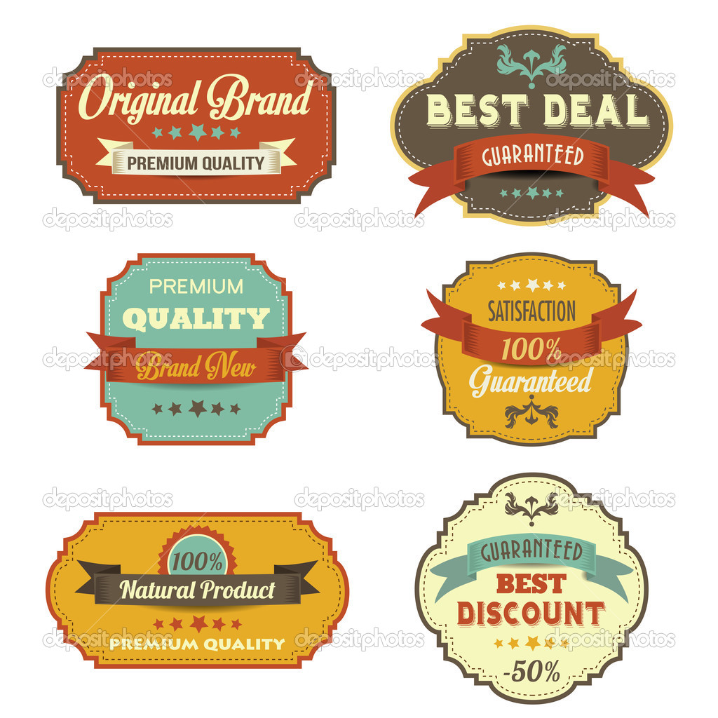 Set of vintage retro labels Stock Illustration by ©ClaudiaBalasoiu ...