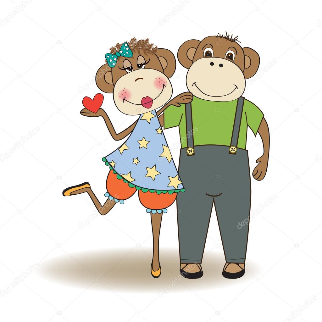 Monkeys couple in love Stock Vector Image by ©ClaudiaBalasoiu #39753925
