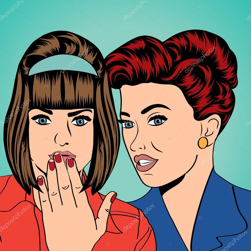 Dos Novias Jóvenes Hablando Ilustración De Arte Cómico Ilustración De