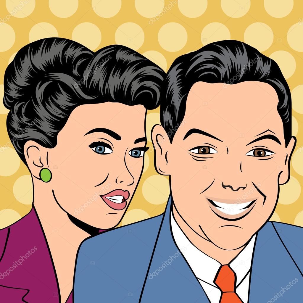 Man And Woman Love Couple In Pop Art Comic Style Stock Vector Image By