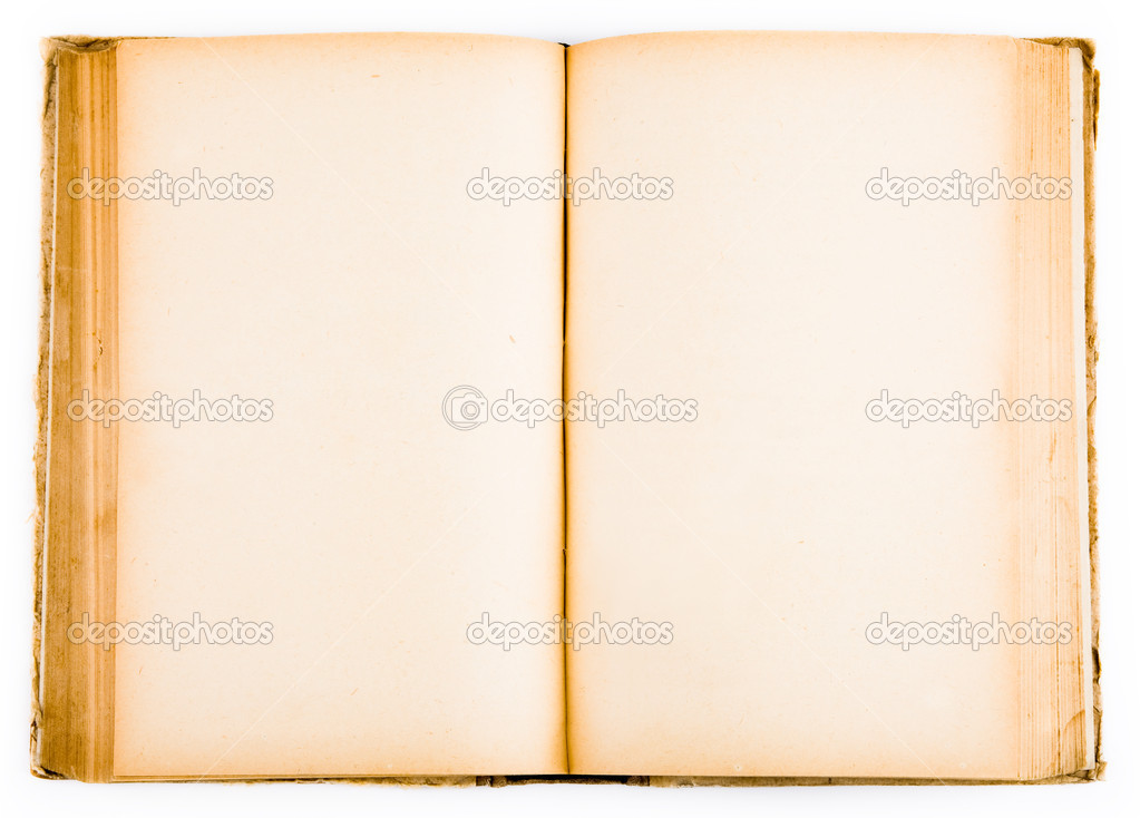 Old book with blank yellow stained pages — Stock Photo © 06photo #18871423