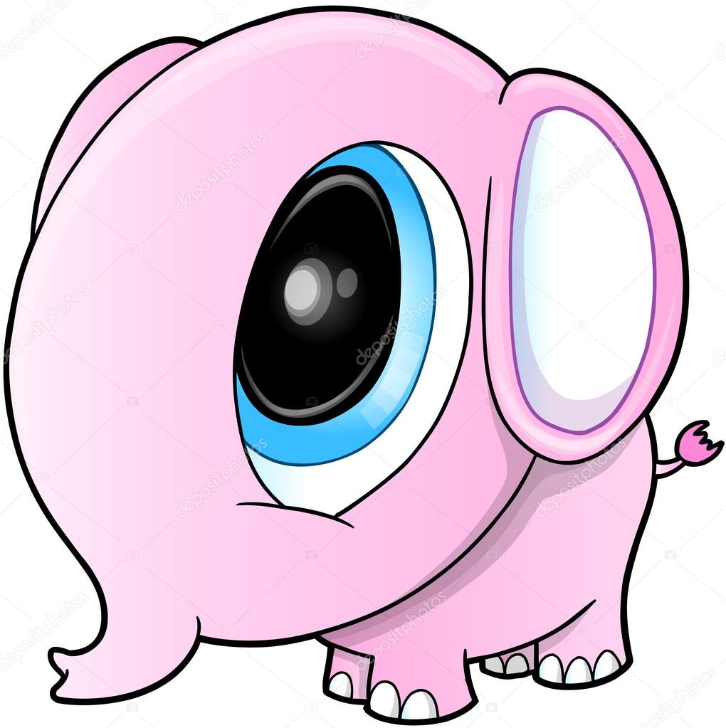 Cute Pink Elephant Vector Illustration Stock Vector Image by ...