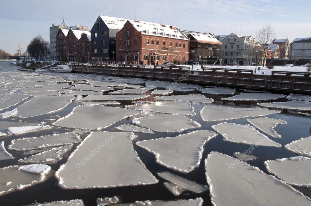 Klaipeda city in winter — Stock Photo © Katkov #23925913