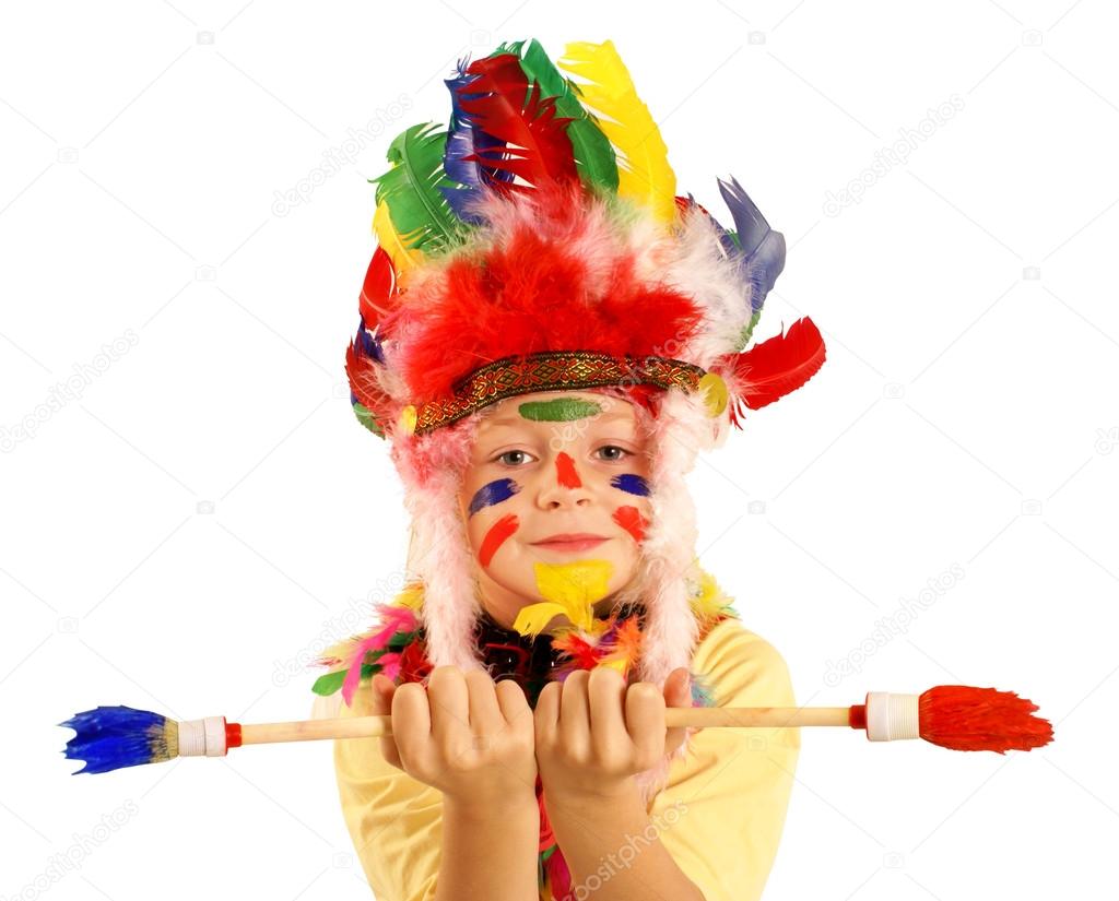 Little messy artist indian costume Stock Photo by ©Katkov 34406941