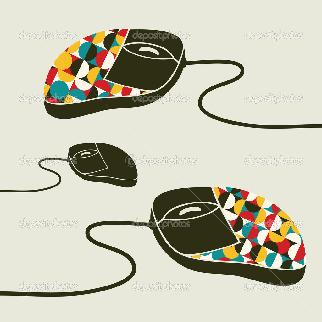 Computer mouse decorated with design print. Stock Vector Image by ...