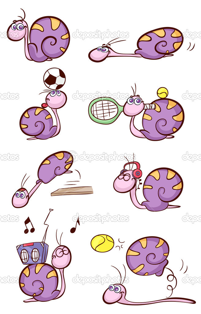 Cute purple snail Stock Vector Image by ©wimpos #39474697