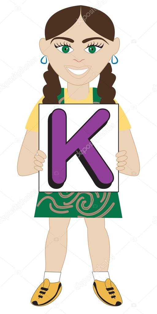 Letter K Girl Stock Vector Image by ©BasheeraDesigns #36302783