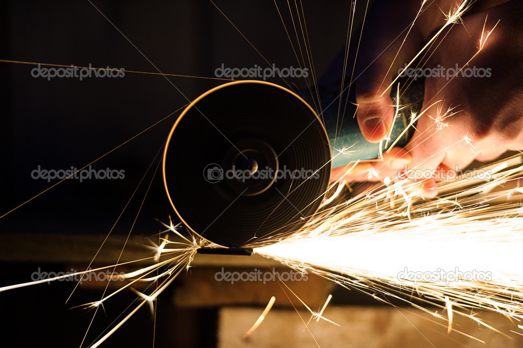 Metal grinding on steel pipe — Stock Photo © yulia-zl18 #46790441