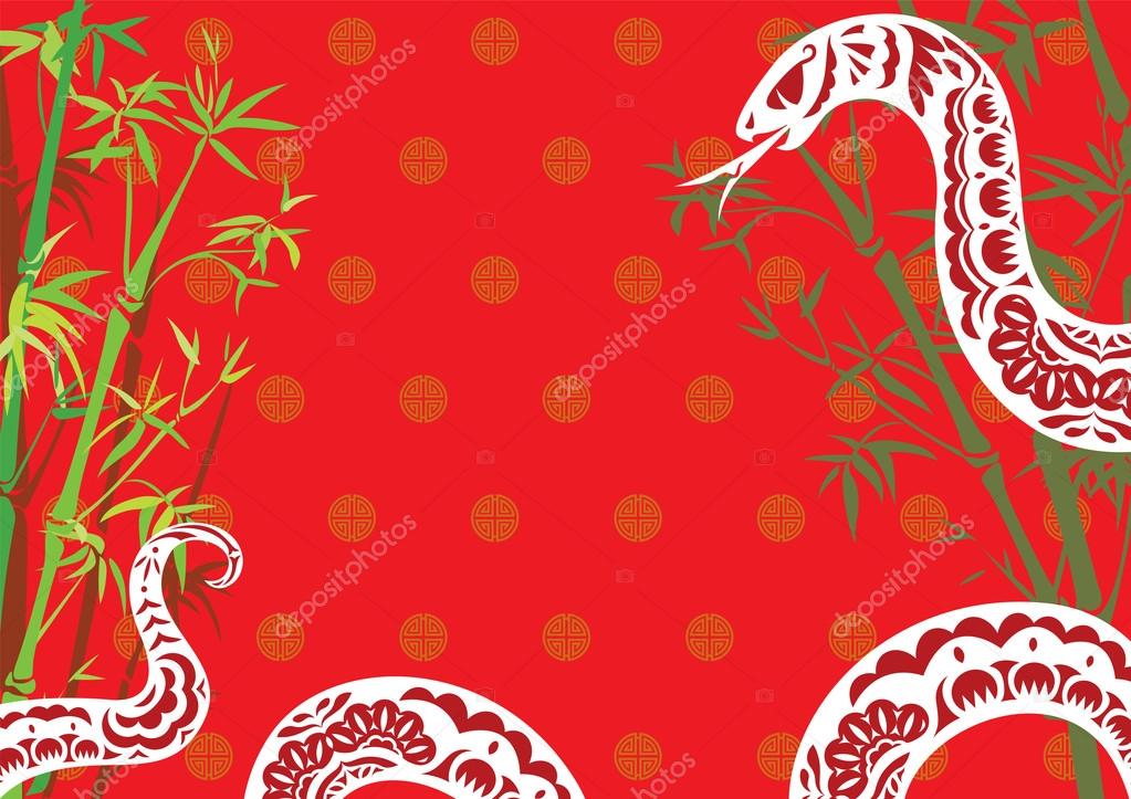 Chinese new year of paper cut Snake background Stock Vector Image by ...
