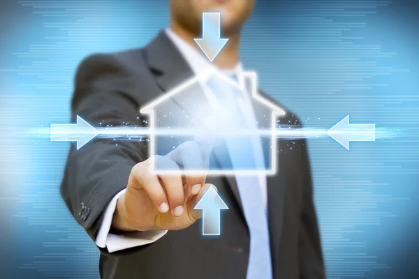 Businessman creating his company concept — Stock Photo © sdecoret #14338235