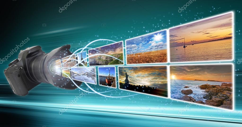 Camera taking pictures concept — Stock Photo © sdecoret #47312363