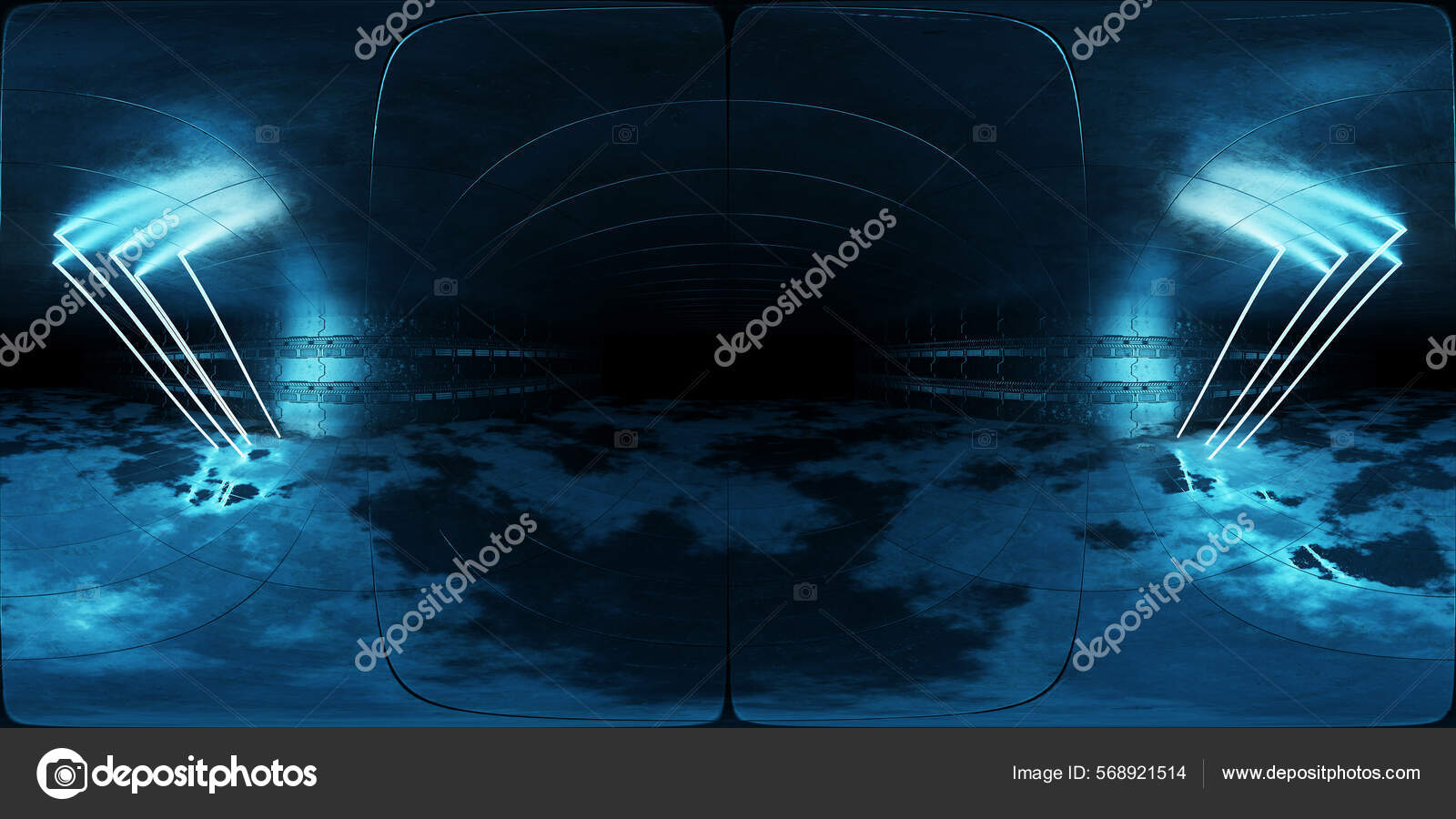 Fotos de Futuristic Neon Lights Interior Hdri 360 Panoramic View Cyber ...