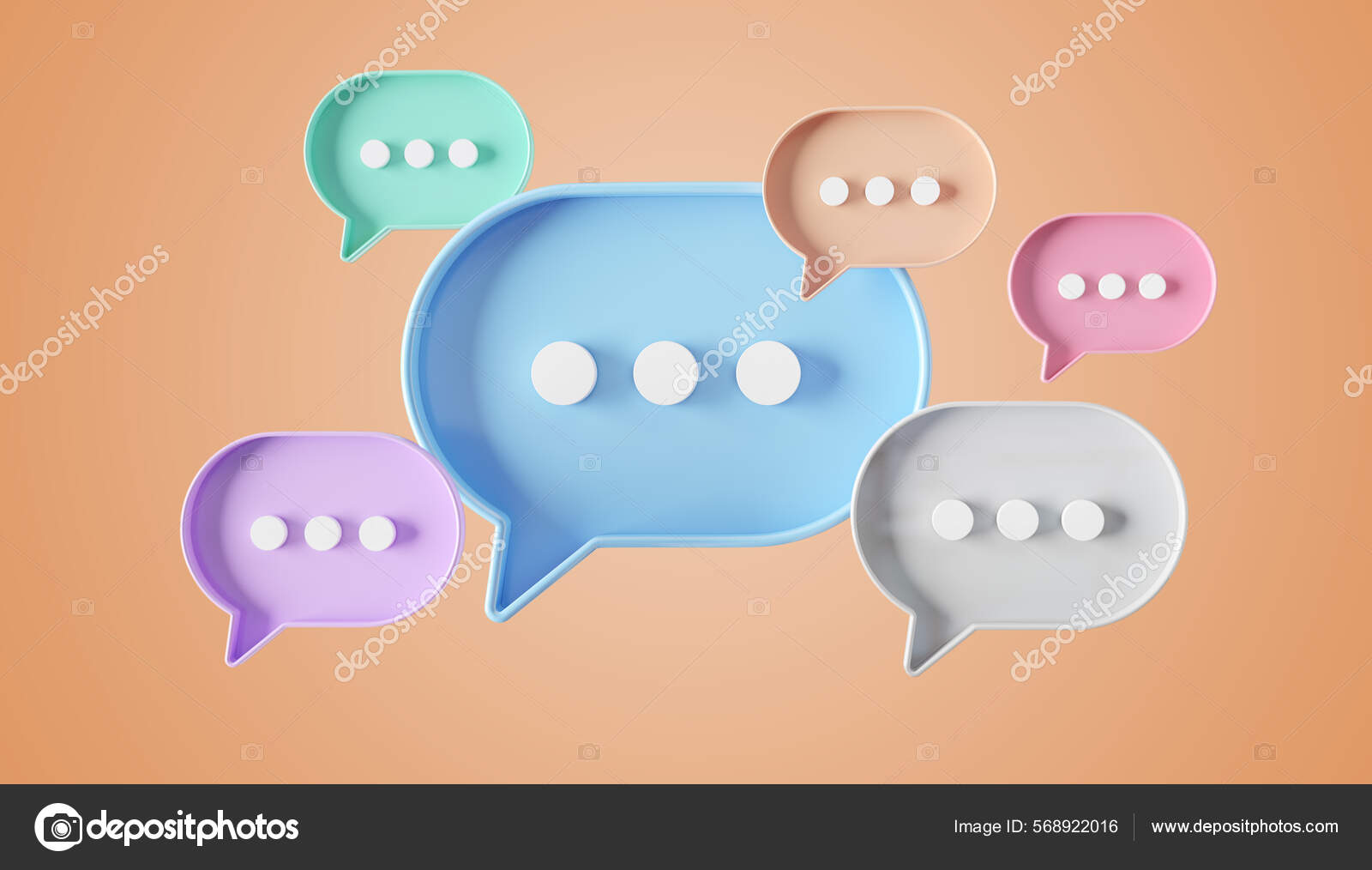 Minimalist Blue Red Green Purple Speech Bubbles Talk Icons Floating ...