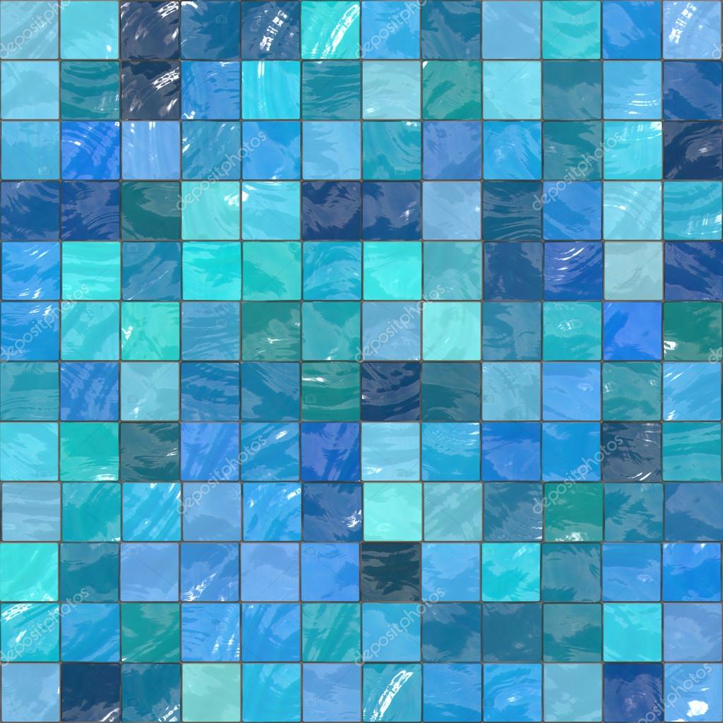 Blue ceramic tile mosaic (typical in swimming pools) - seamless texture ...