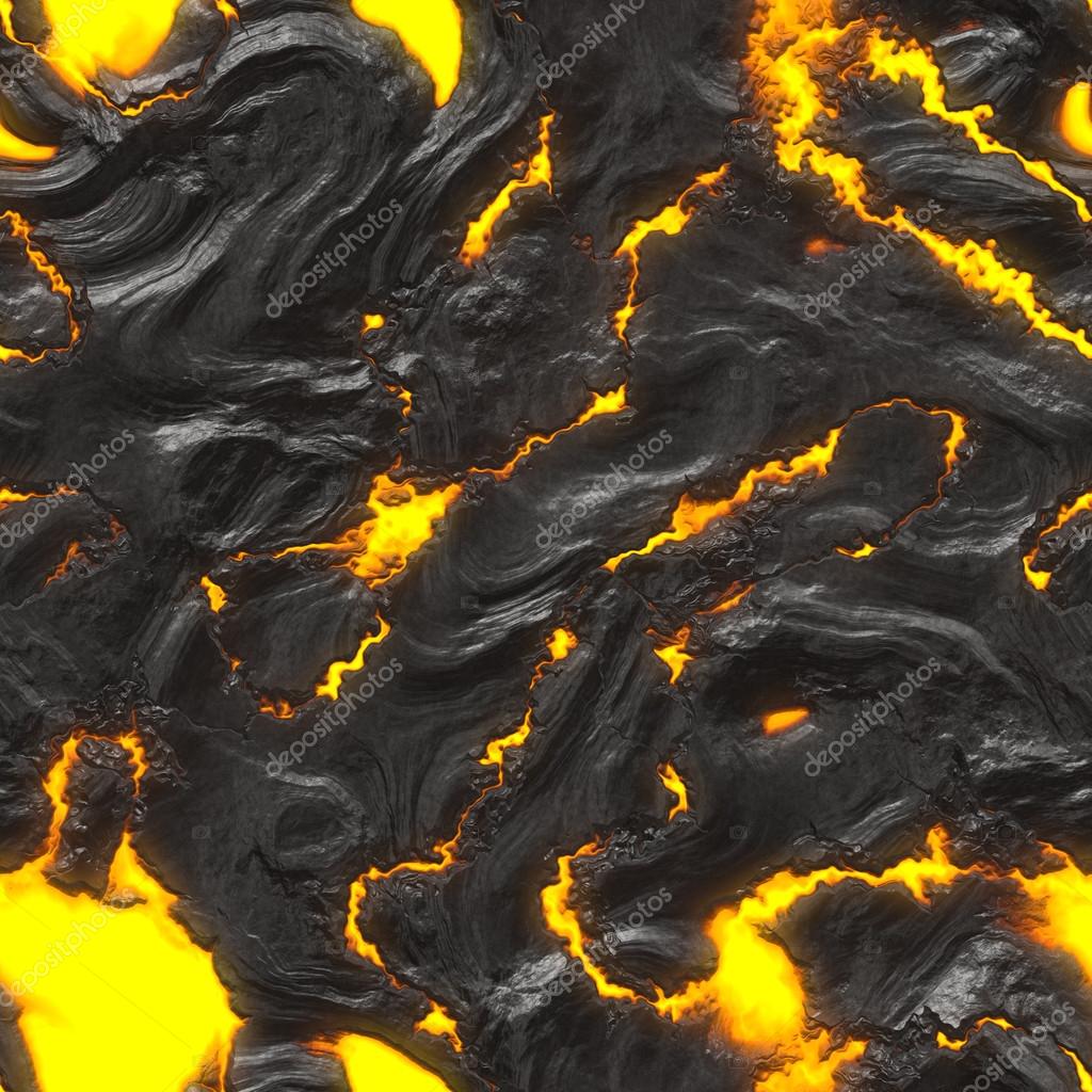 Cooling lava bed with fiery burning patches - seamless texture perfect ...