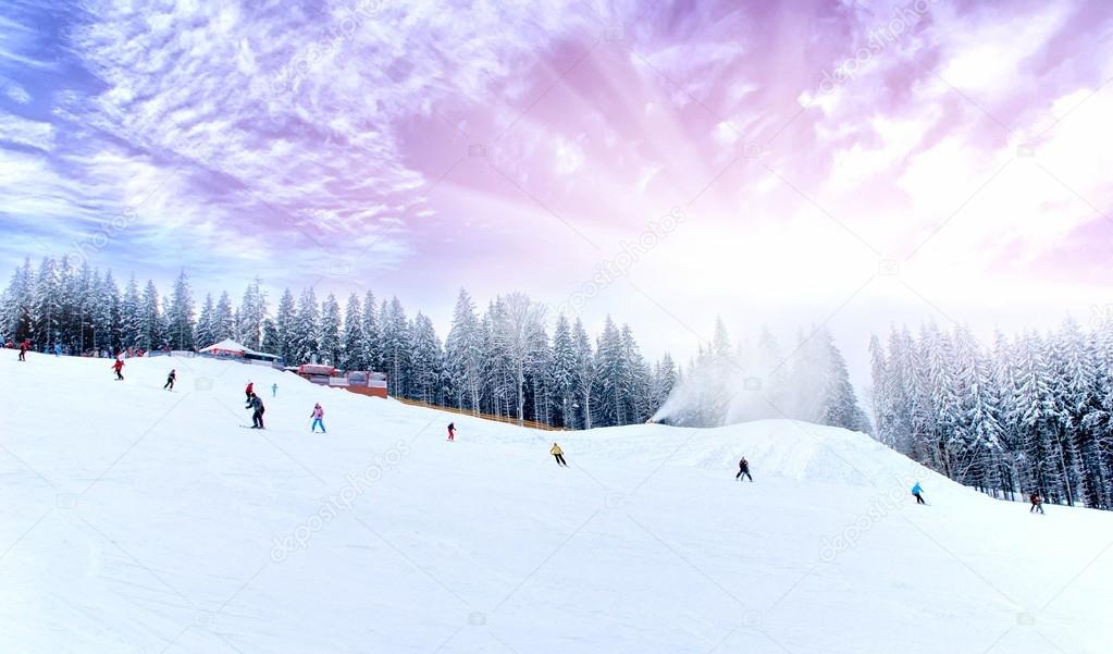 Winter scenic of skiing — Stock Photo © VolodymyrBur #13775560