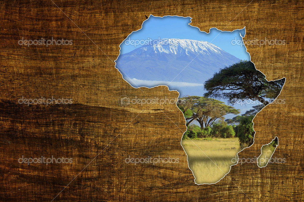 Africa Wildlife Map Design Stock Illustration by ©VolodymyrBur #45781135