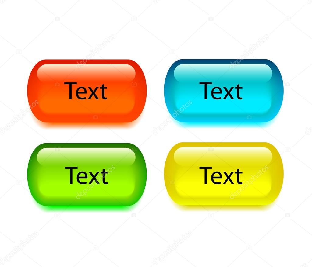 Button icon for the site is red, blue, green, yellow shines — Stock ...