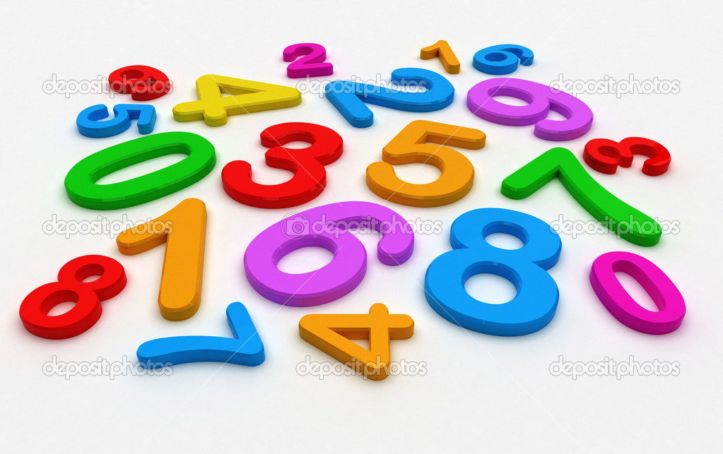 Random colored numbers - elementary school — Stock Photo © drizzuti ...
