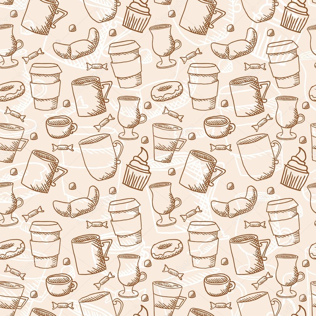 Seamless coffee cups background Stock Vector by ©alenarozova #45520481