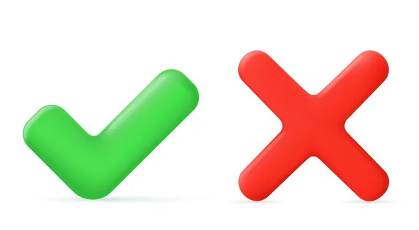 Grøn flueben og krydsmærke symboler Stock-vektor af ©drogatnev 537408352