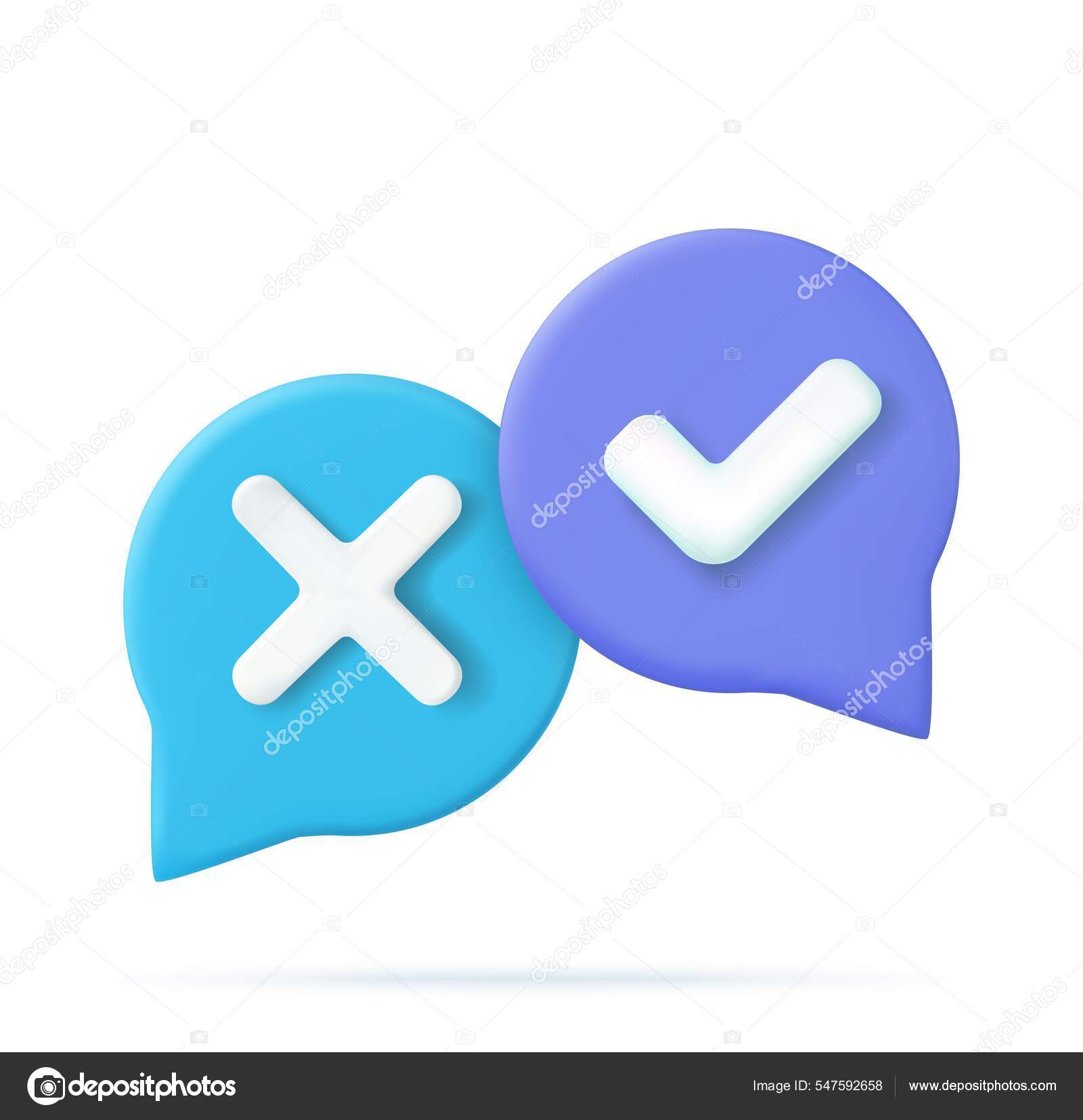 Centang periksa tanda centang dan simbol cross mark Vektor Stok oleh ...