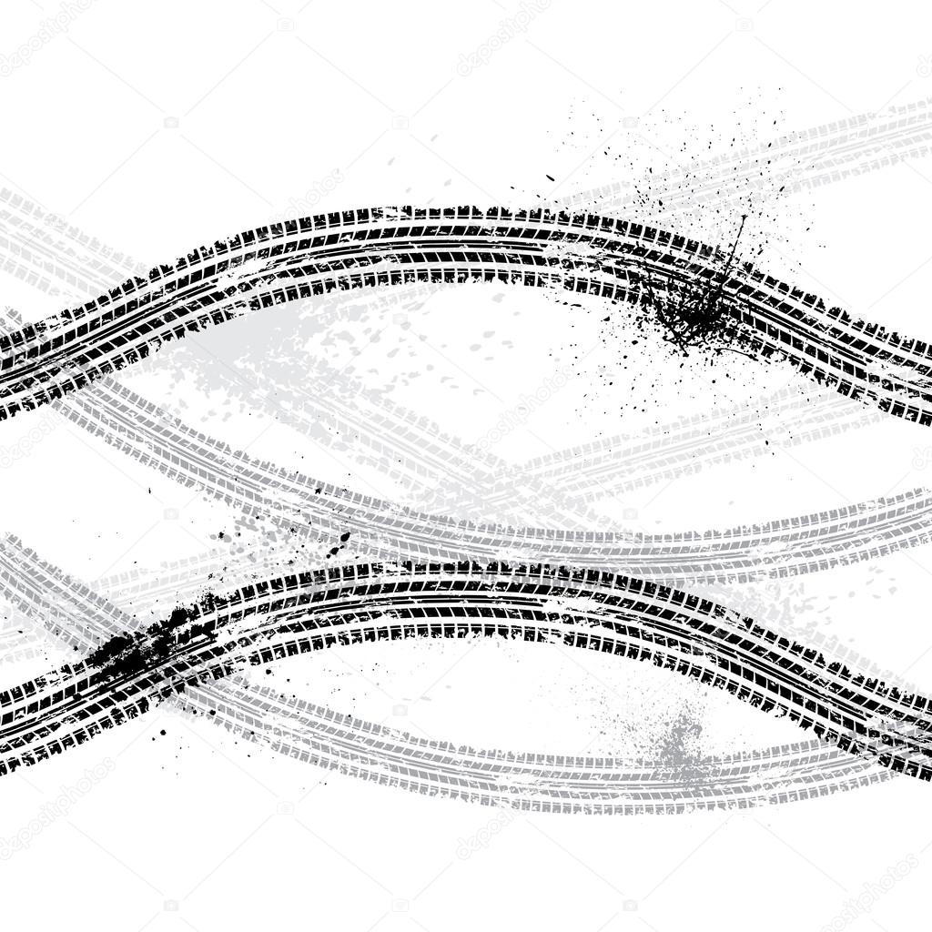 Ink blots tire track Stock Vector by ©longquattro 42906341