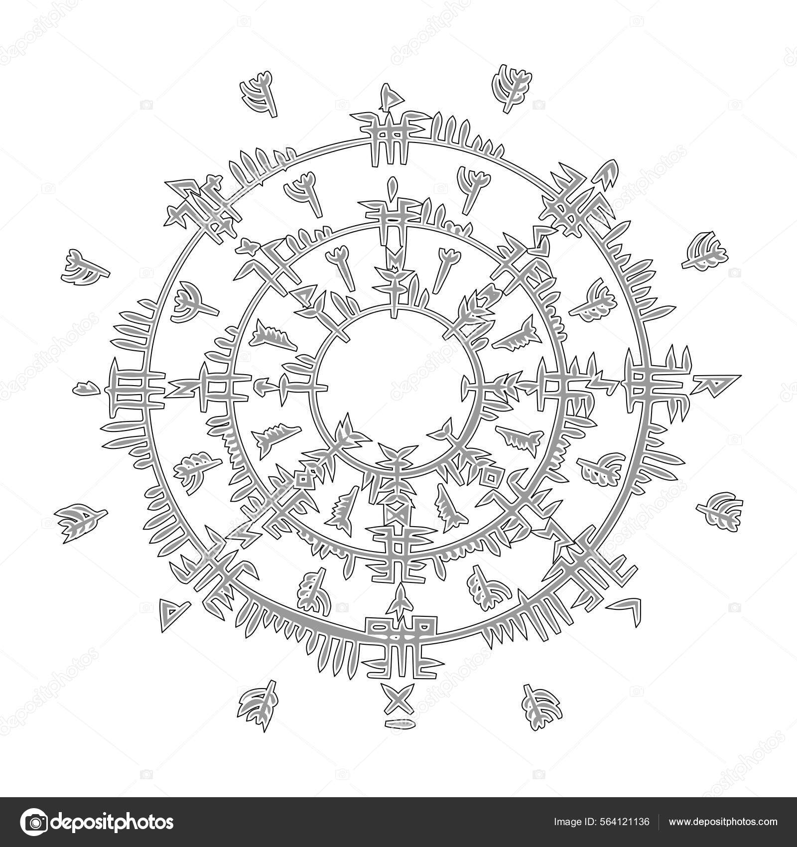 Círculo símbolo de runa mágica Vector de stock por ©longquattro 564121136
