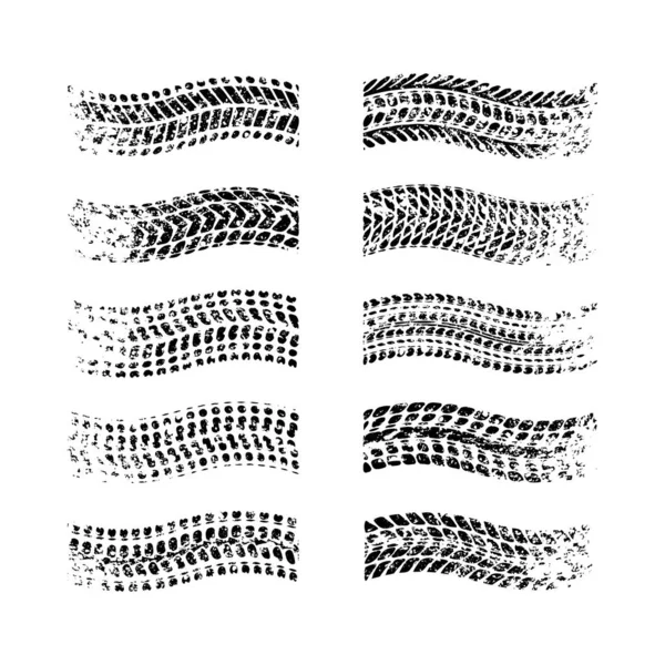 Tire tracks grunge set Stock Vector by ©longquattro 41058139