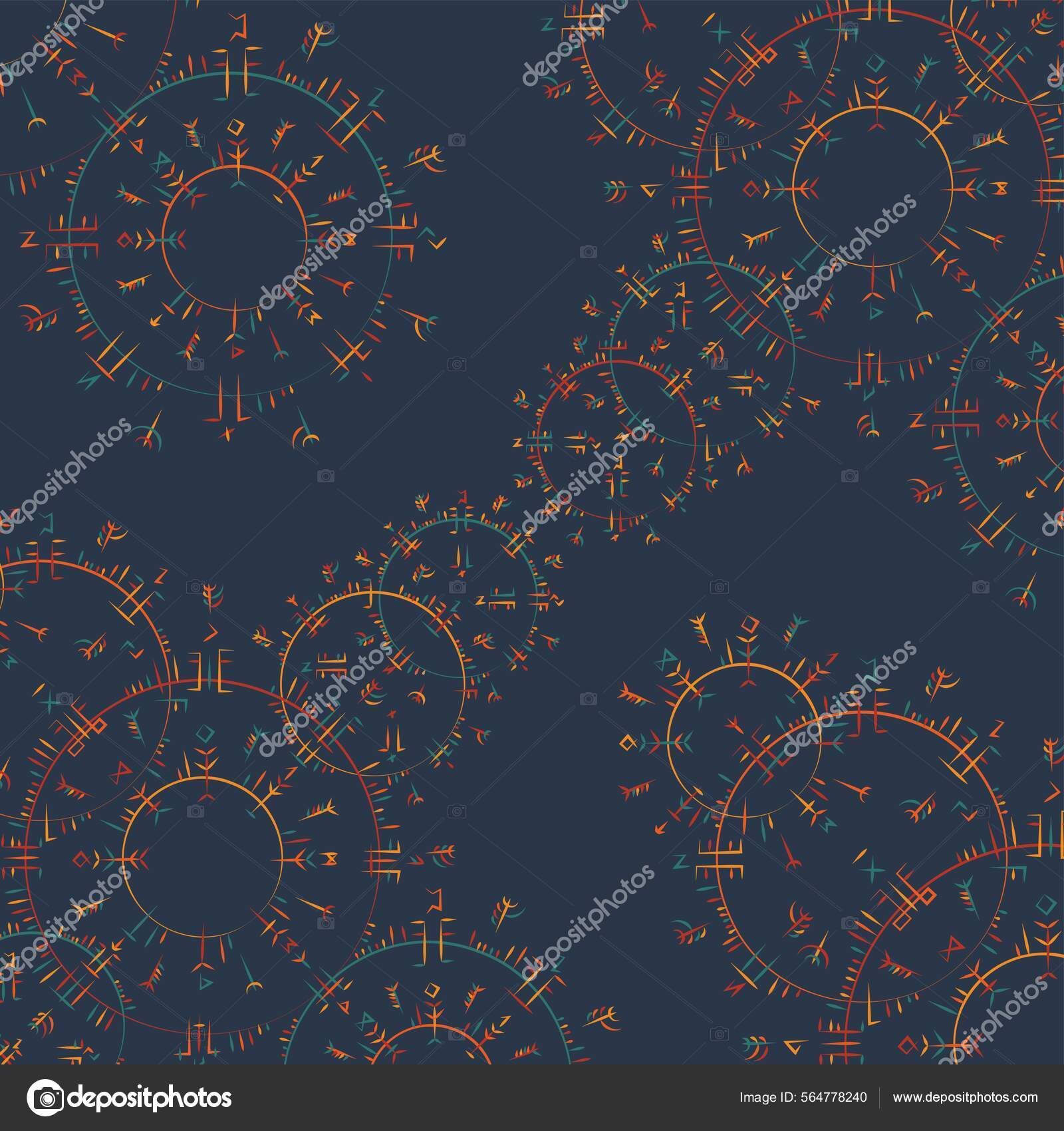 Círculo runas de color gran símbolo fondo de pantalla Vector de stock ...