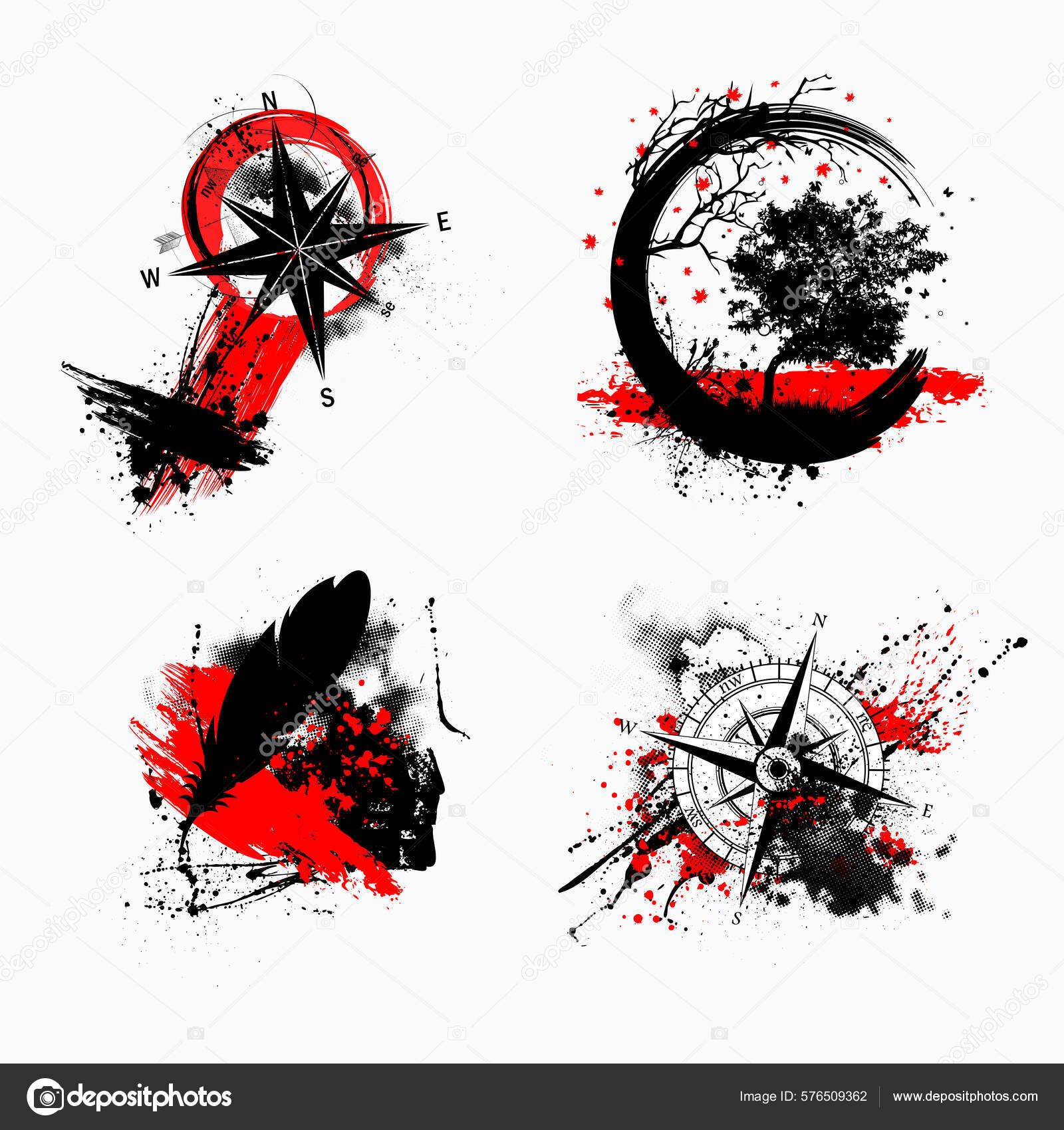 Black And Red Tattoo Designs