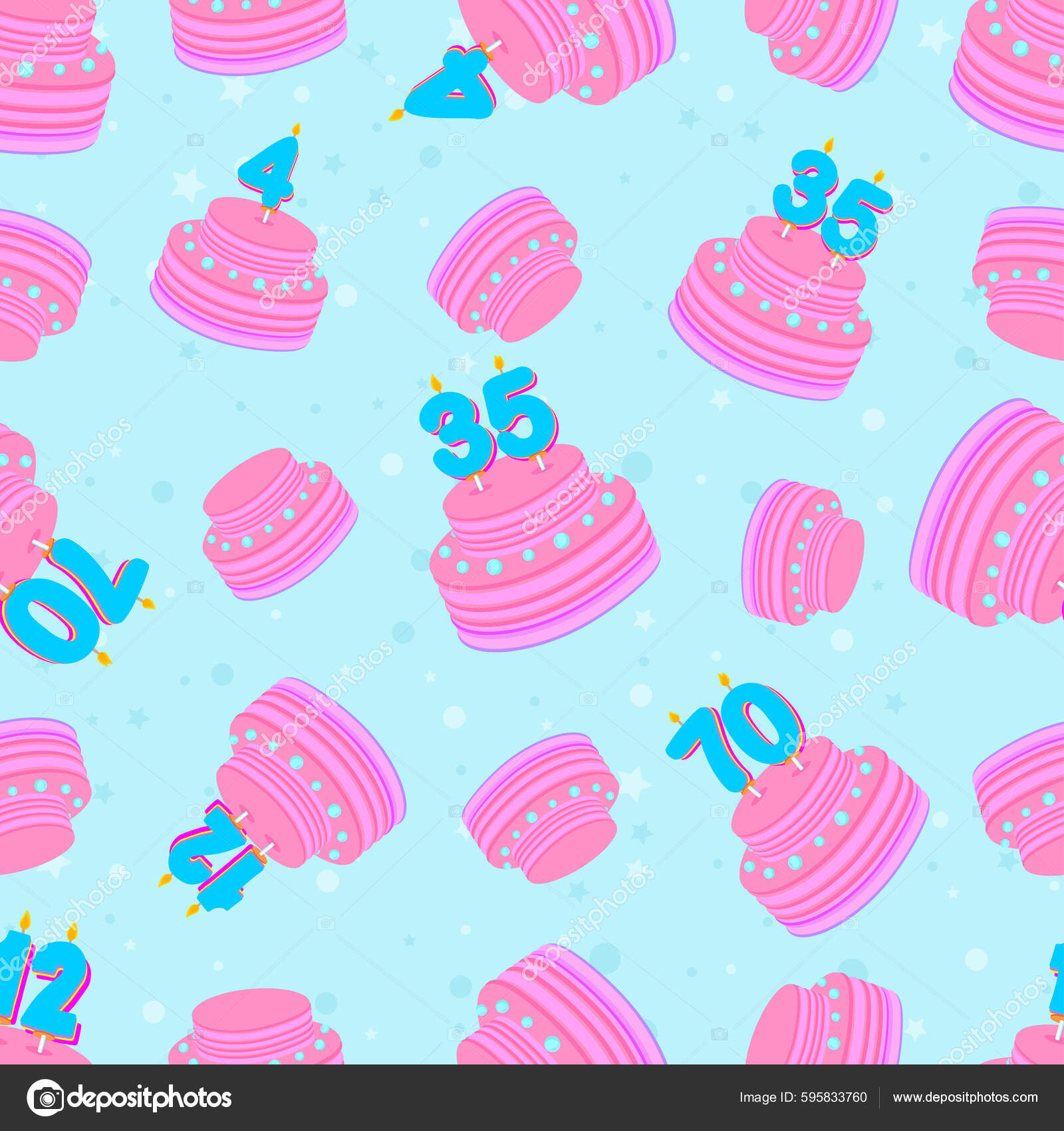Pink Colour Seamless Background Cake Pattern Sweets Cartoon Wallpaper ...