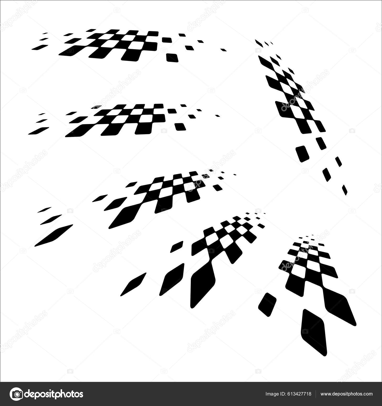 Different Black White Sport Flags Silhouettes Start Finish Lines Stock ...
