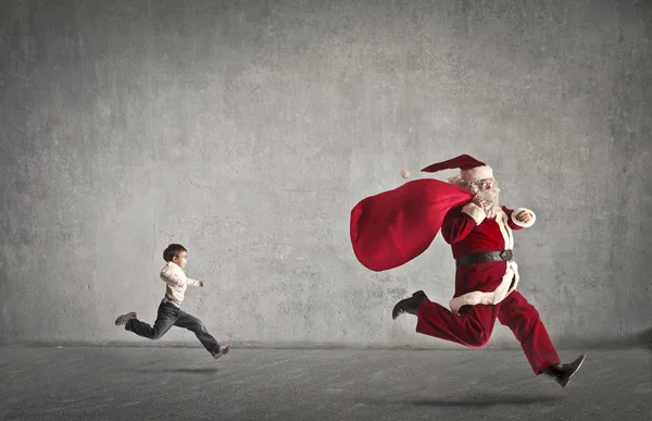 Santa is running away Stock Photos, Royalty Free Santa is running away ...
