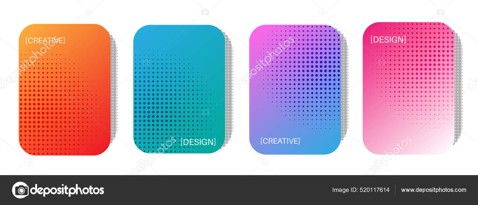 Vector Abstract Half Tone Colourful Shapes Shaded Backgrounds Stock ...