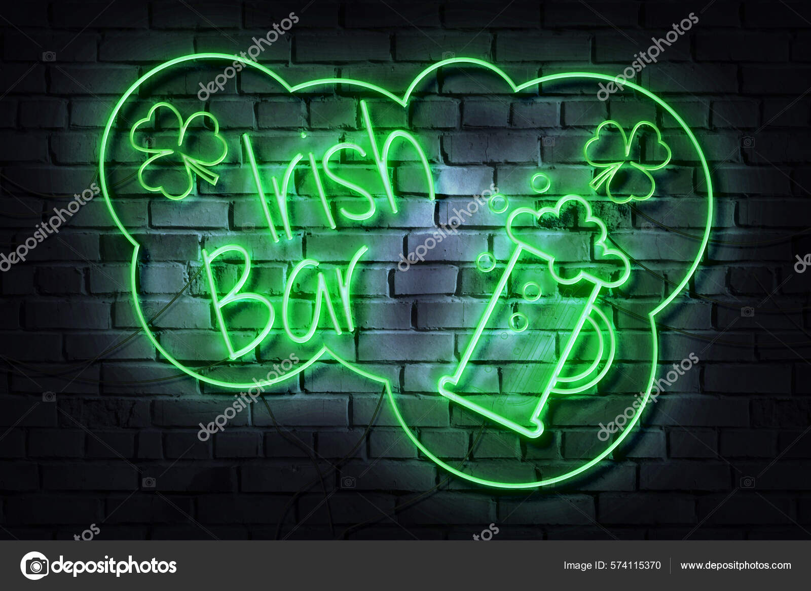 Irish Bar Neon Sign Dark Wall Stock Photo by ©urbanbuzz 574115370