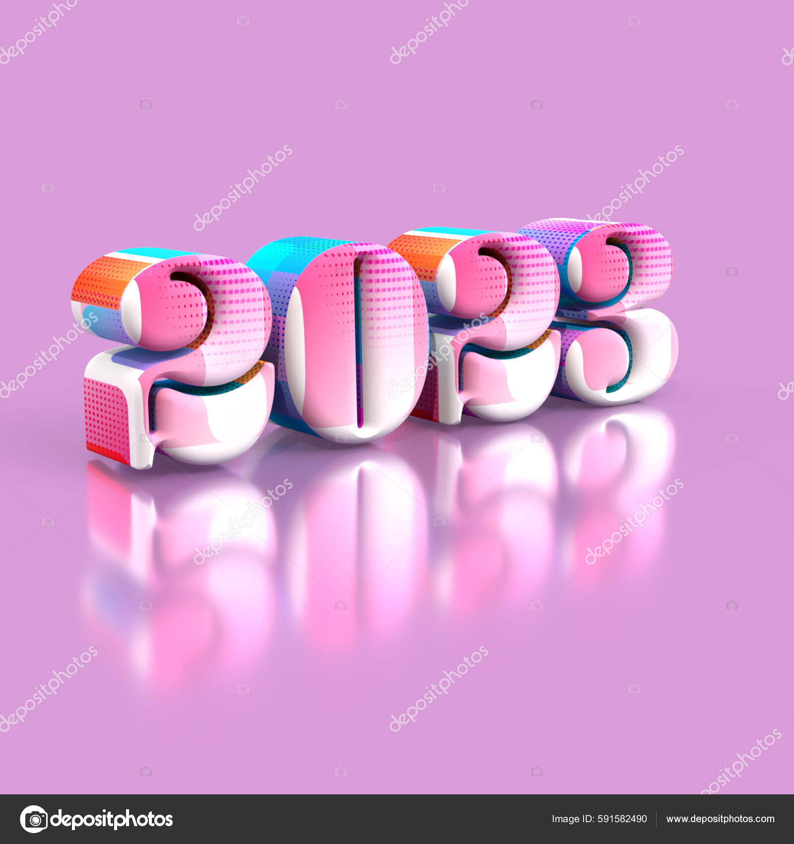 Colouful 2023 Render Pink Background — Stock Photo © urbanbuzz #591582490