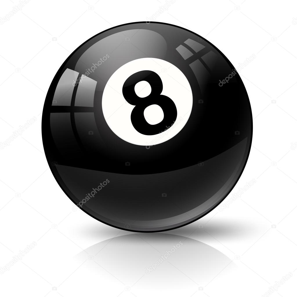 Snooker pool ball eight on white Stock Vector by ©flowerstock 25210939
