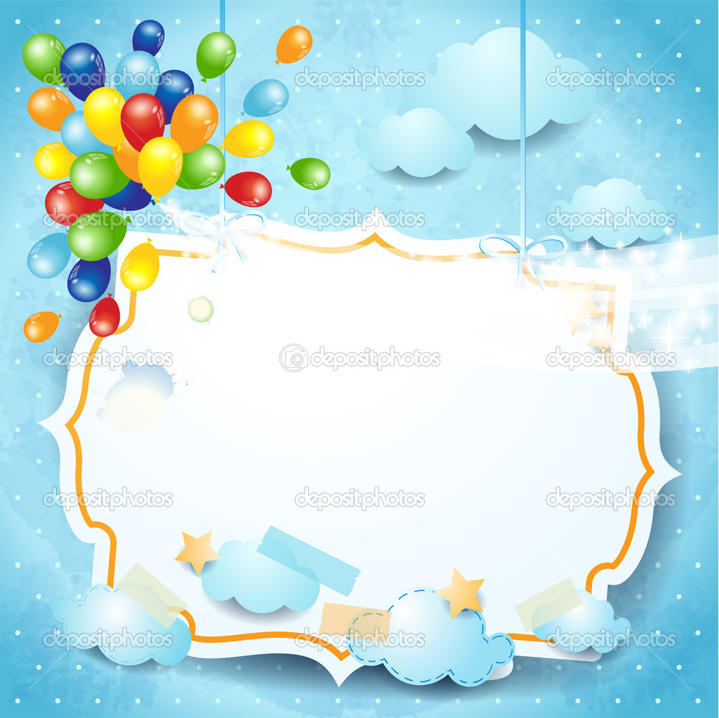 Balloons and label Stock Vector by ©LuisaVenturoli 27806889