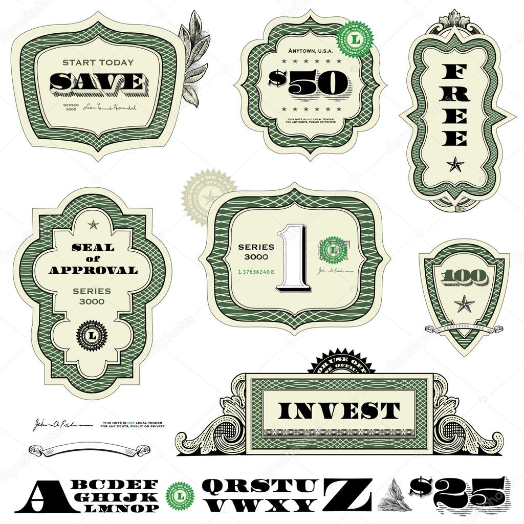 Vector Financial Frame Set — Stock Vector © createfirst #24431247