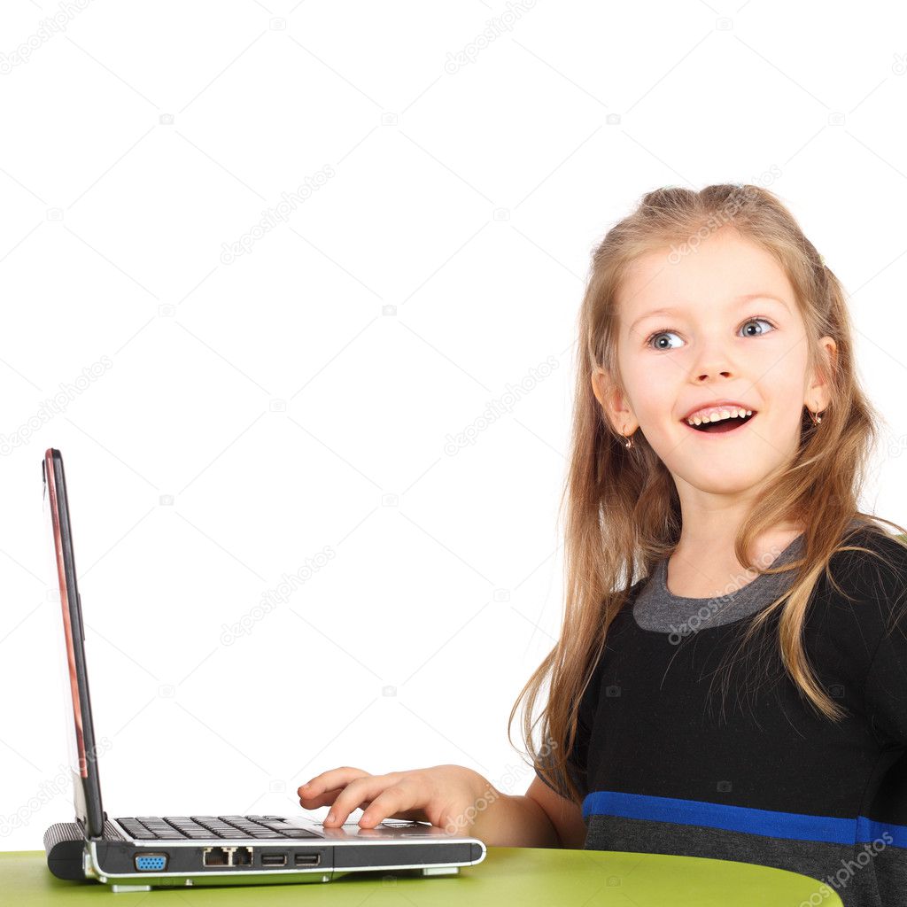 Girl playing with the computer Stock Photo by ©lanych 28941575
