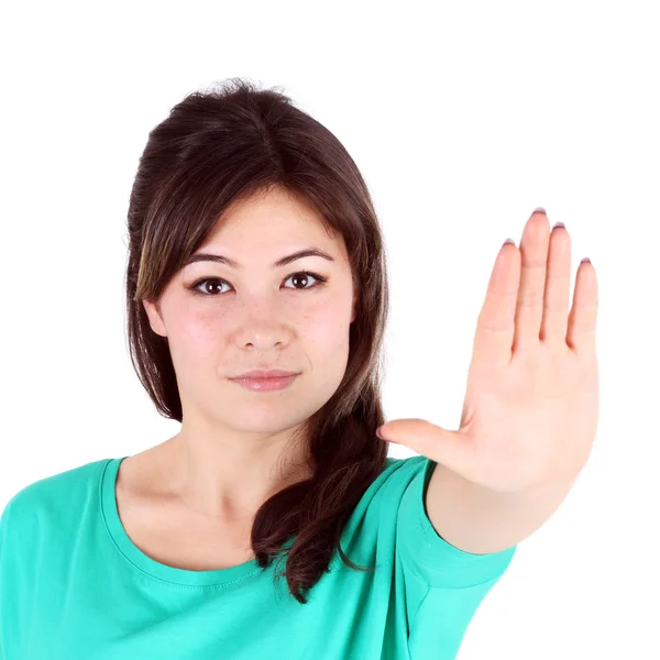 Young cool woman saying stop Stock Photo by ©Gelpi 67855343