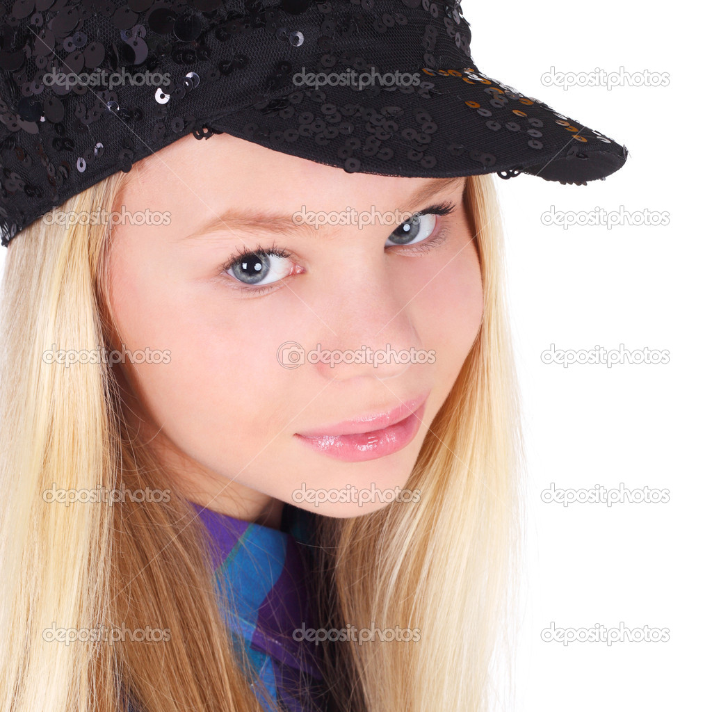 Girl in sequin cap — Stock Photo © lanych #49593293