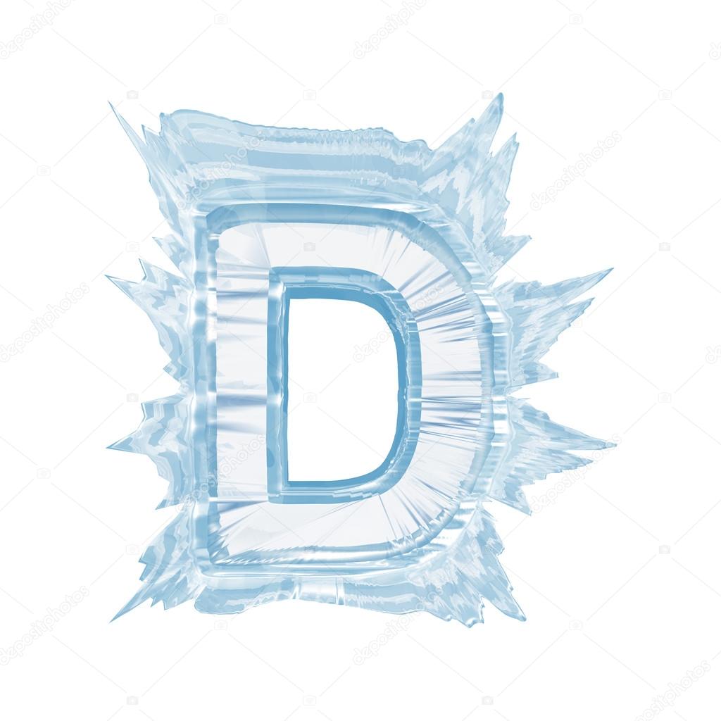 Ice crystal font. Letter D.Upper case.With clipping path Stock Photo by ...