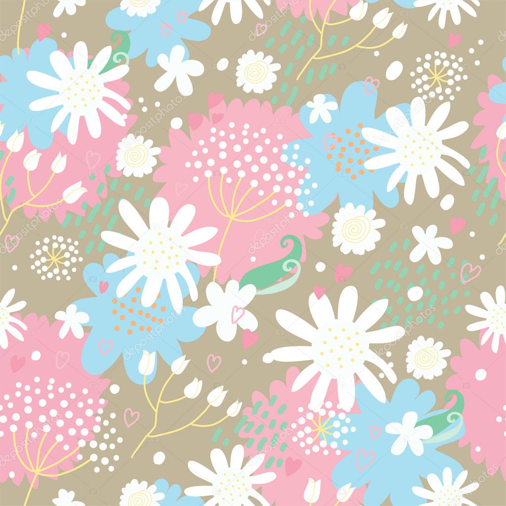 Seamless texture with flowers Stock Vector by ©Smotrivnebo 22297665