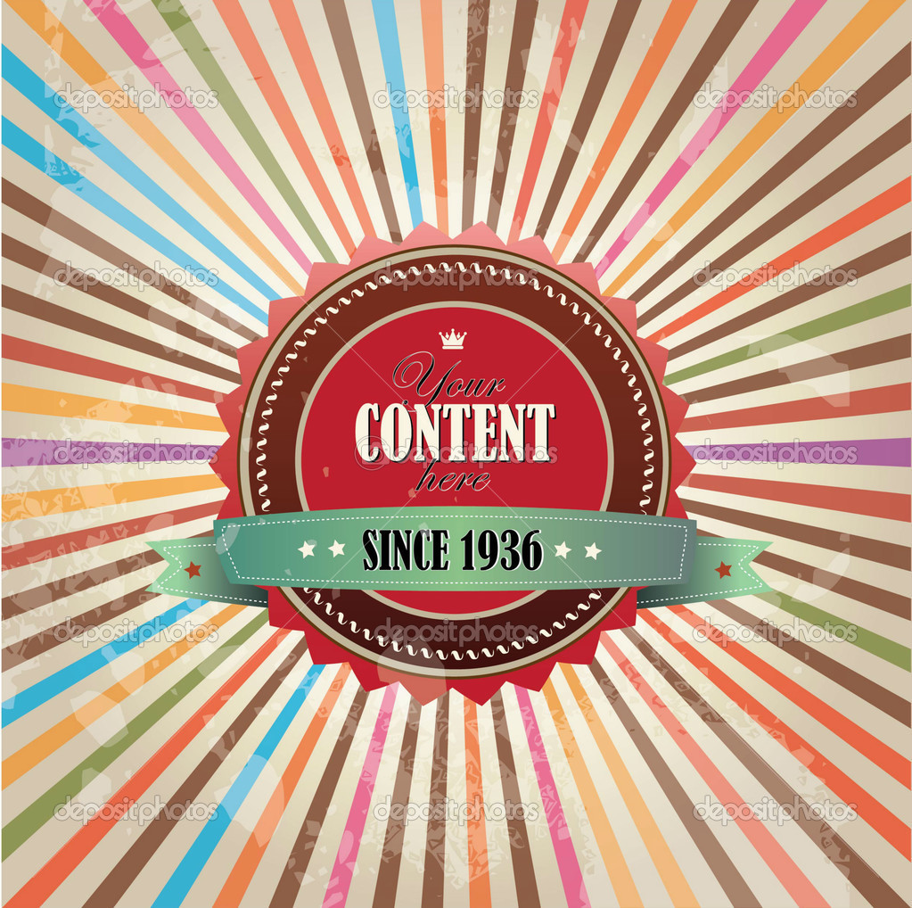 Old vector round retro vintage grunge label Stock Vector Image by ...