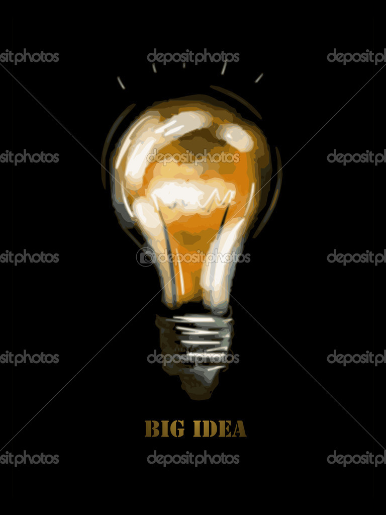 Big idea over black background vector illustration Stock Vector by ...