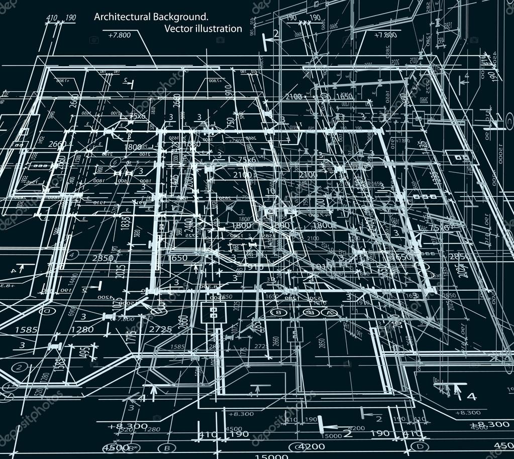 Blueprint abstract dark background. Vector Stock Vector Image by ...