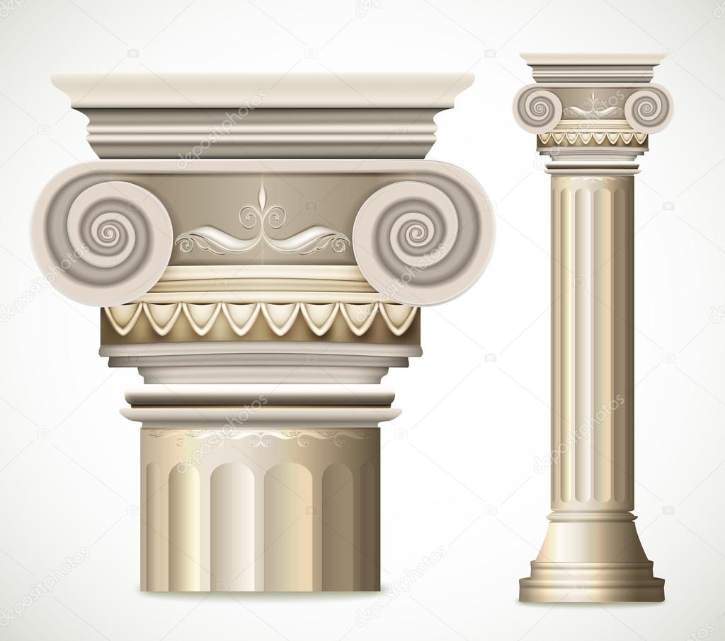 Greek Column isolated on white background. Vector — Stock Vector ...
